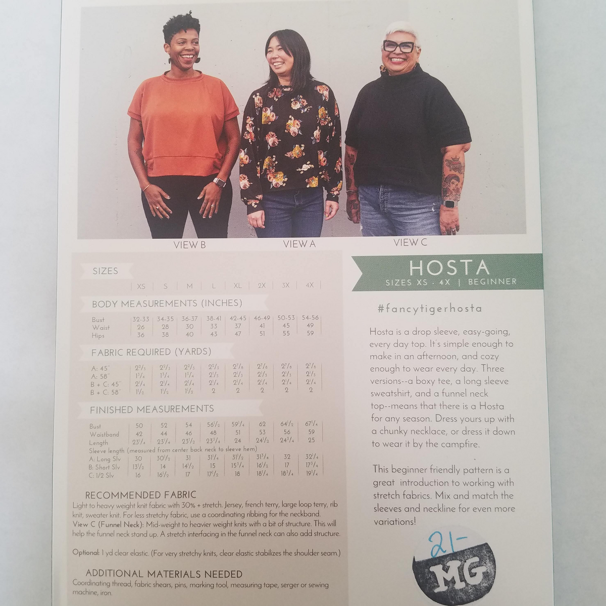 Hosta Tee + Sweatshirt Pattern – Maker General